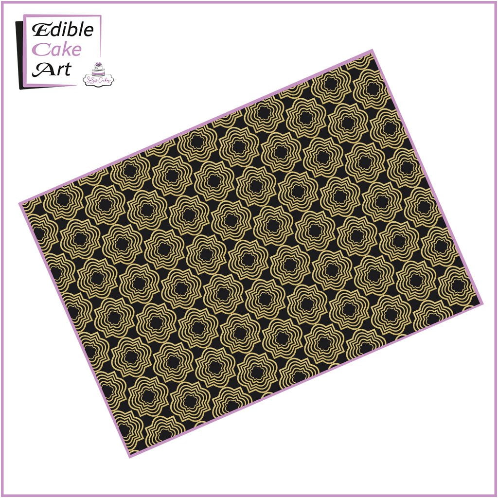 Art Deco Flower Cake Wrap - Edible Cake Art