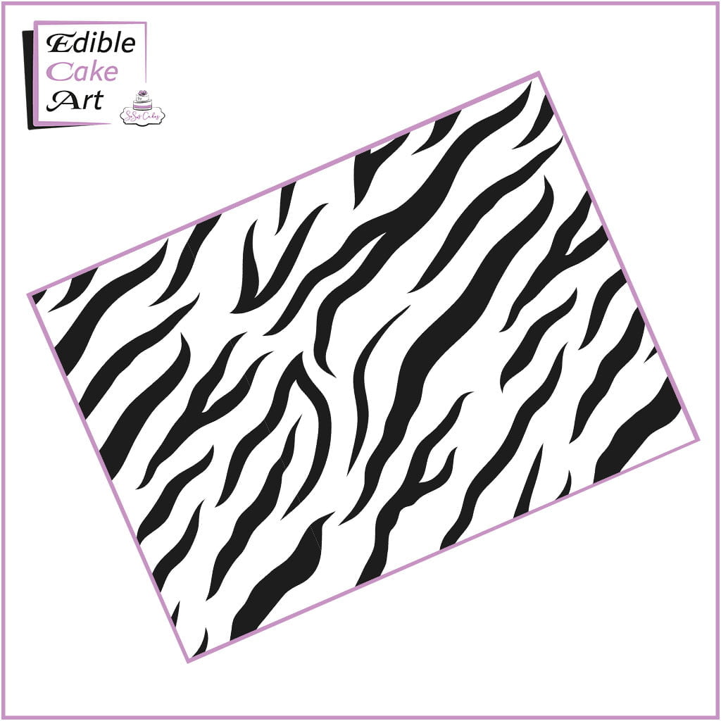 Large Zebra Print Cake Wrap - Edible Cake Art
