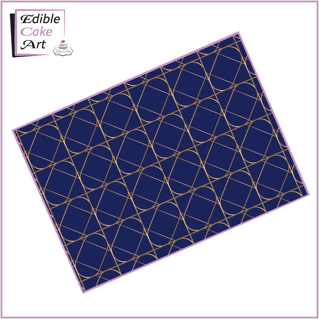 Rectangle Geometric Cake Wrap - Edible Cake Art