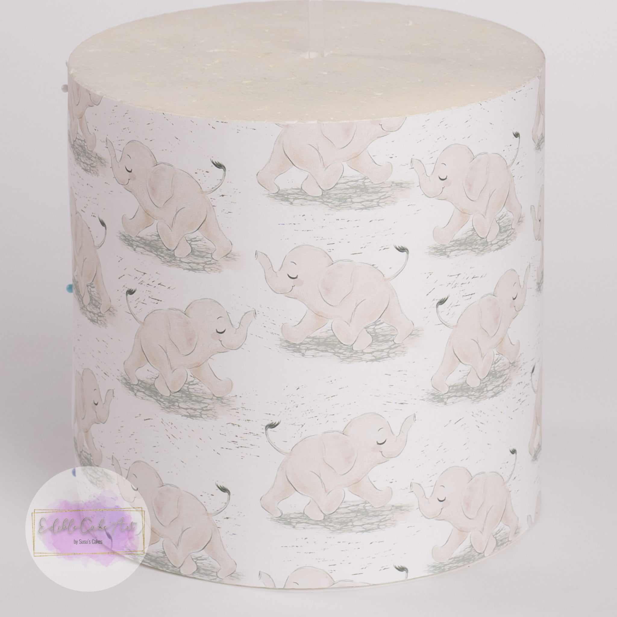 Baby Elephant Icing Sheet Cake Wrap - Edible Cake Art