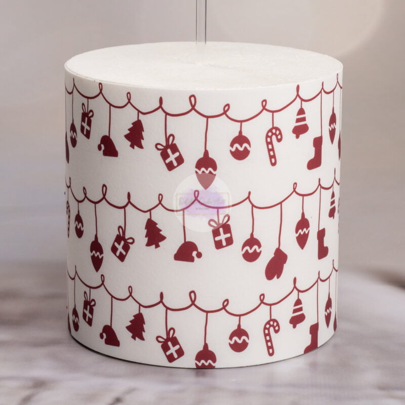 Christmas String Cake Wrap - Edible Cake Art