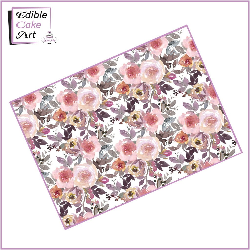 Pastel Flowers Edible Icing Sheet - Edible Cake Art