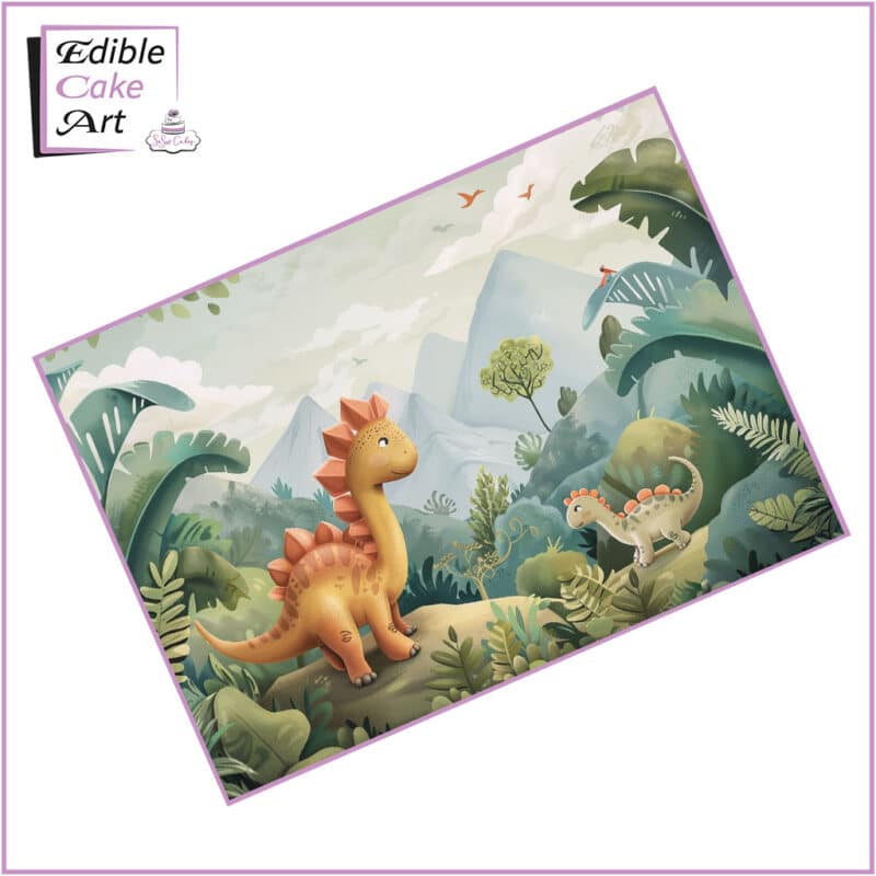 Dinosaur Cake Wrap - Design 2 - Edible Cake Art