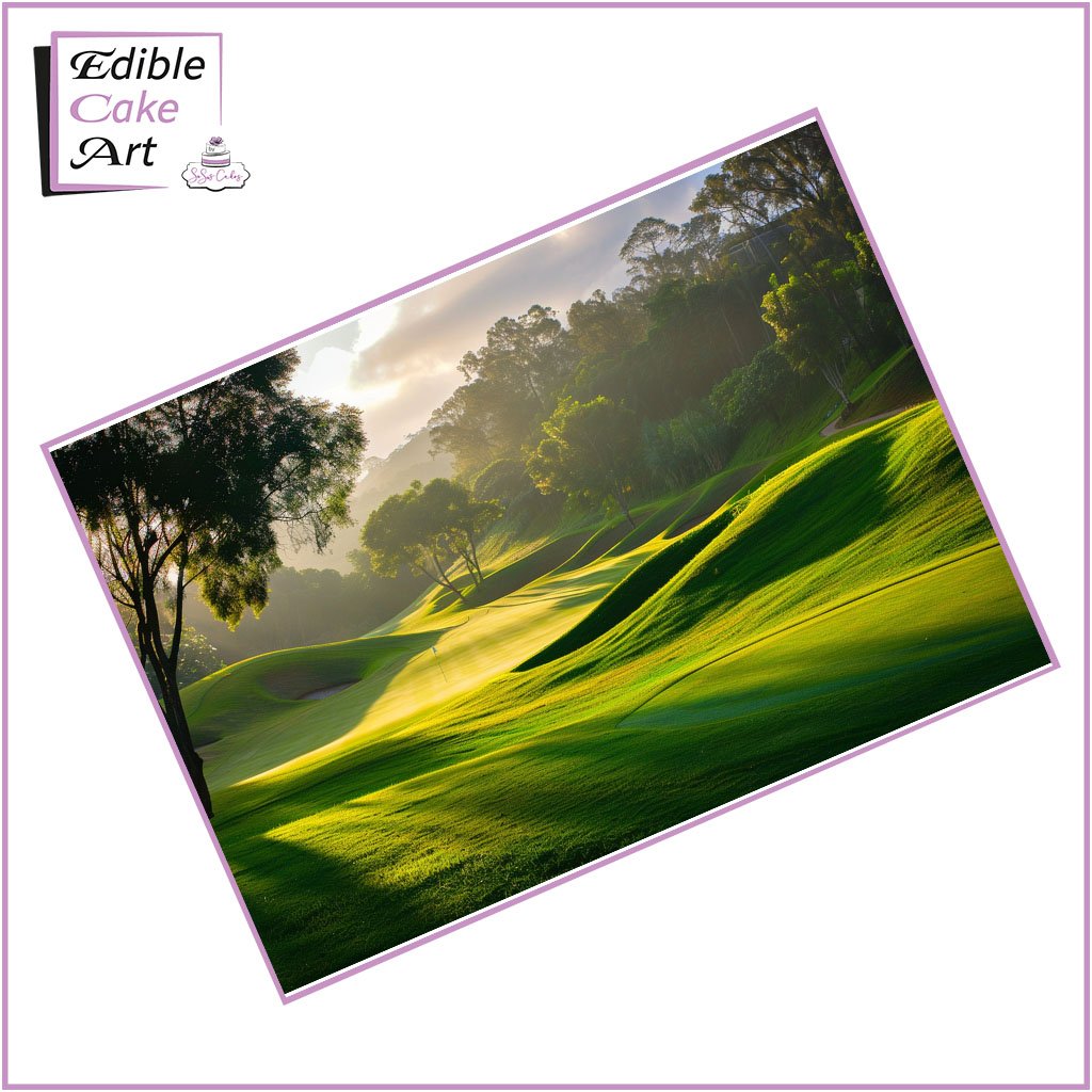 Golf Course Cake Wrap - Edible Cake Art