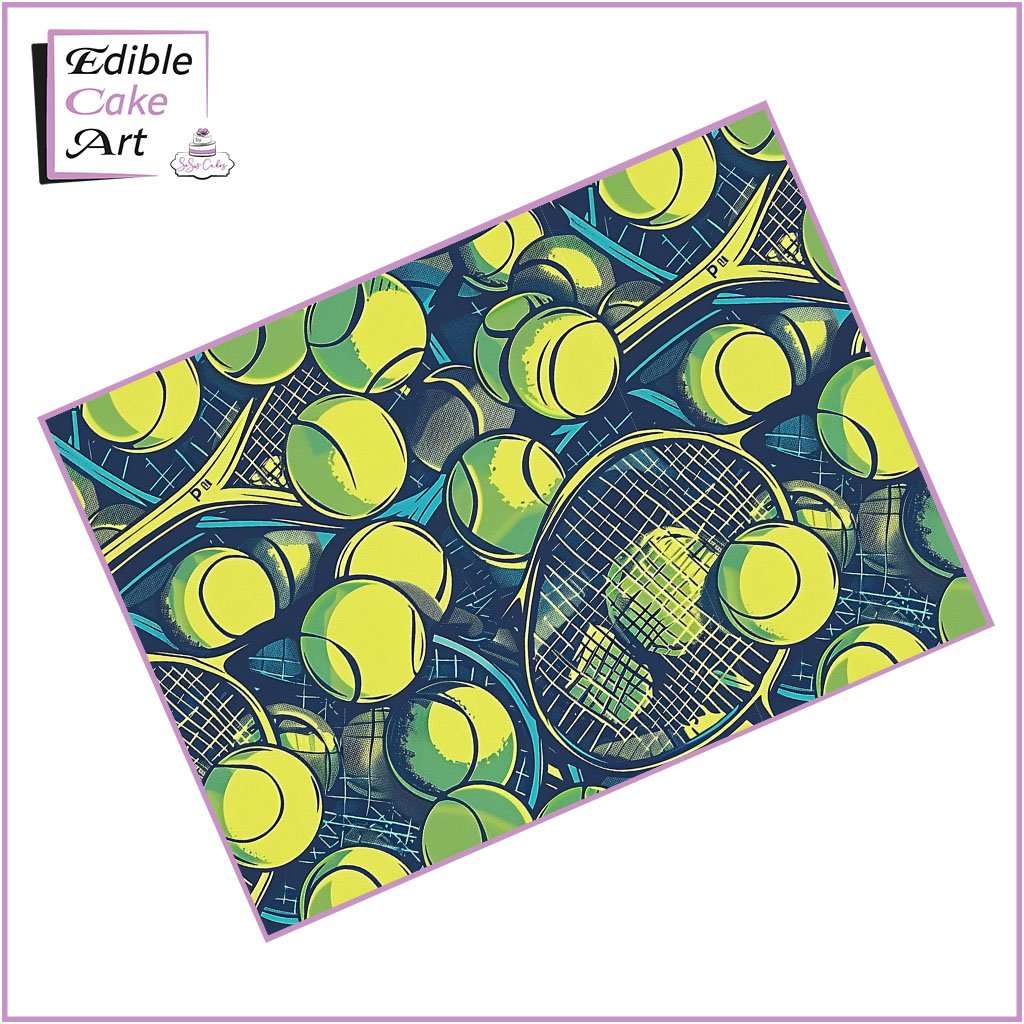 Tennis Themed Icing Sheet - Edible Cake Art