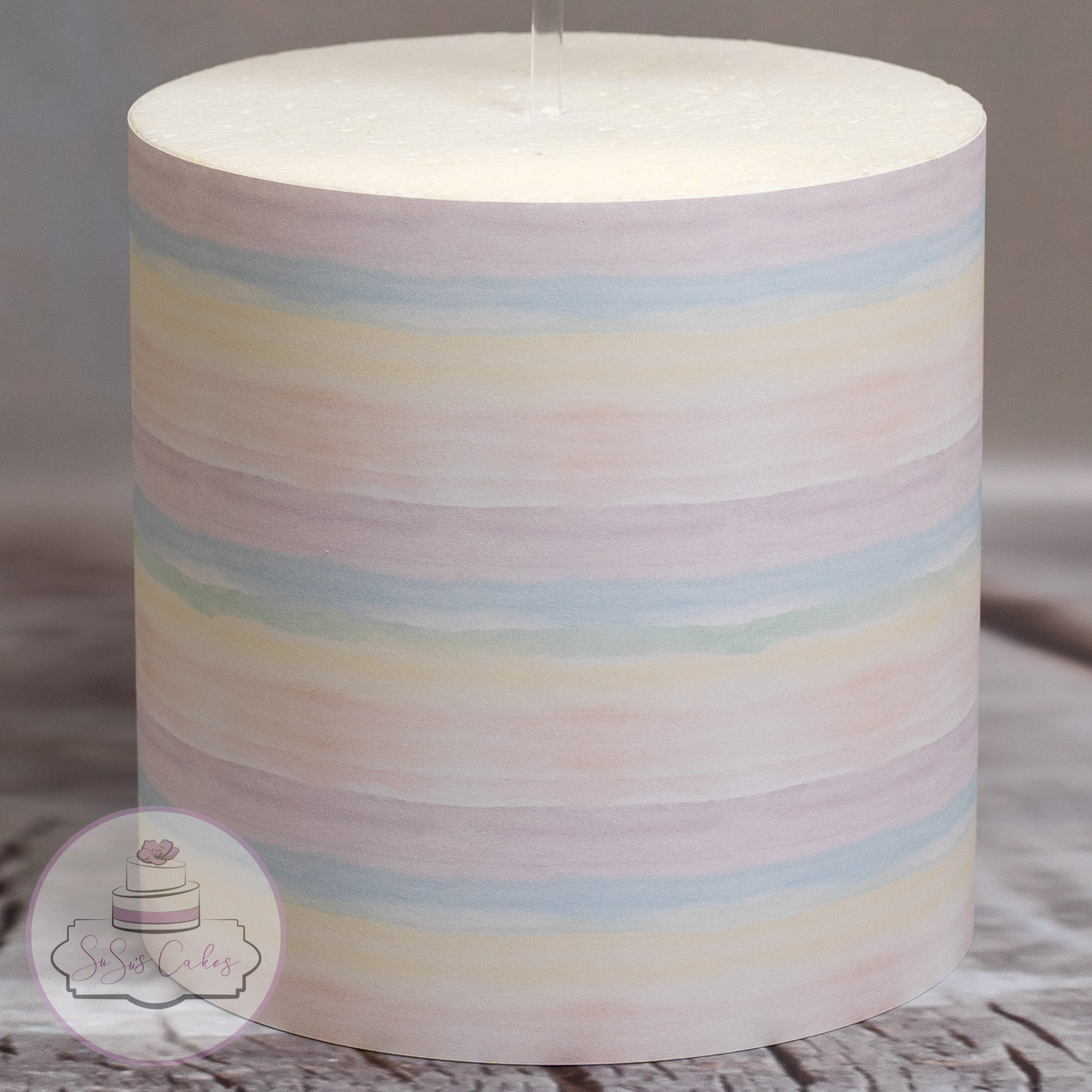 Pastel Rainbow Cake Wrap - Edible Cake Art by Susu's Cakes