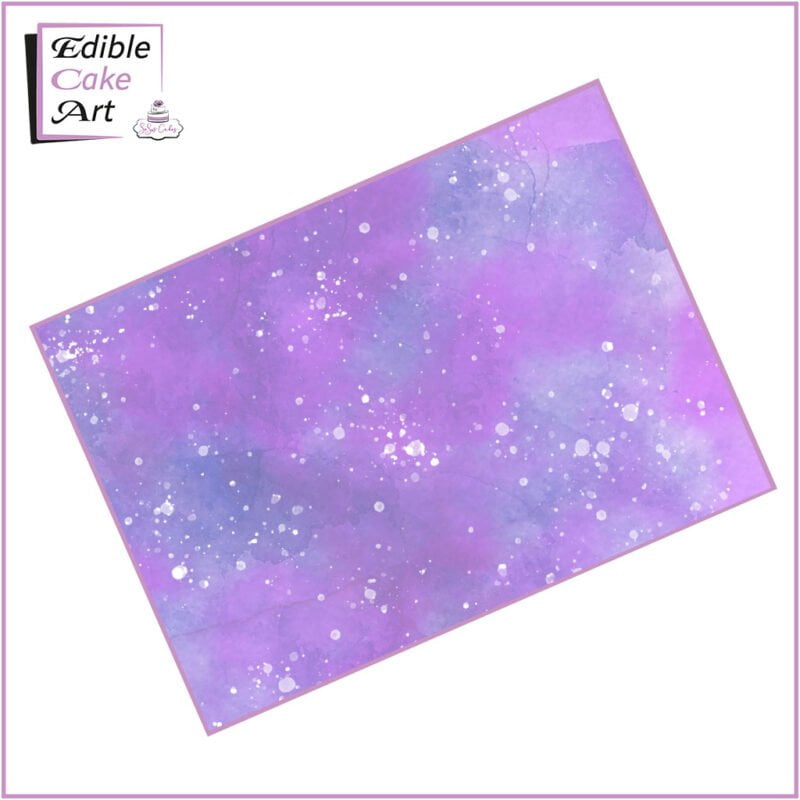 Purple Watercolour Splash Cake Wrap - Edible Cake Art